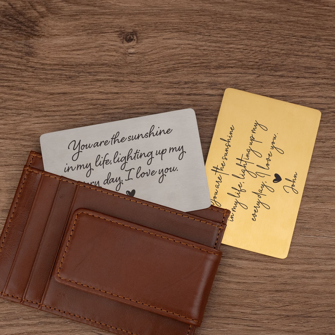 Personalised Metal Wallet Card,custom Engraved Keepsake,gift for Him ...