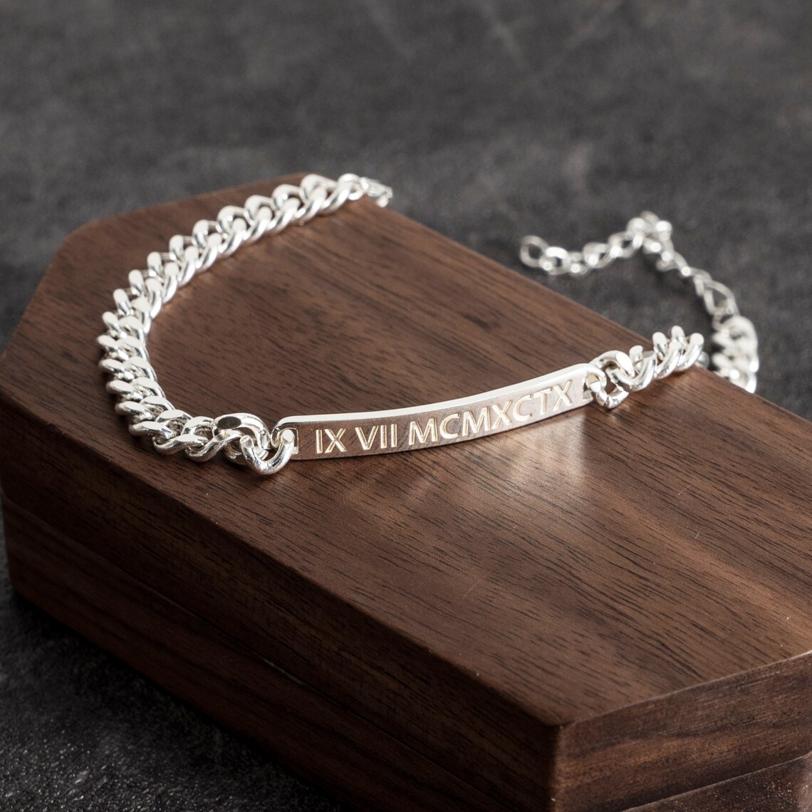 Personalized Men's Bracelet, Engraved Bar Bracelet for Men, Daddy ...