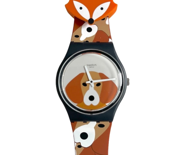 Vintage Swatch Gent 34mm Watch - FOX THE DOG GM188 - Unworn Mint ...