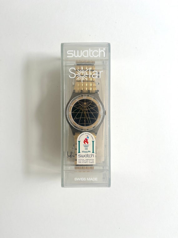 Vintage 1995 Swatch Solar 34mm watch SUNSCREEN SRM101… - Gem