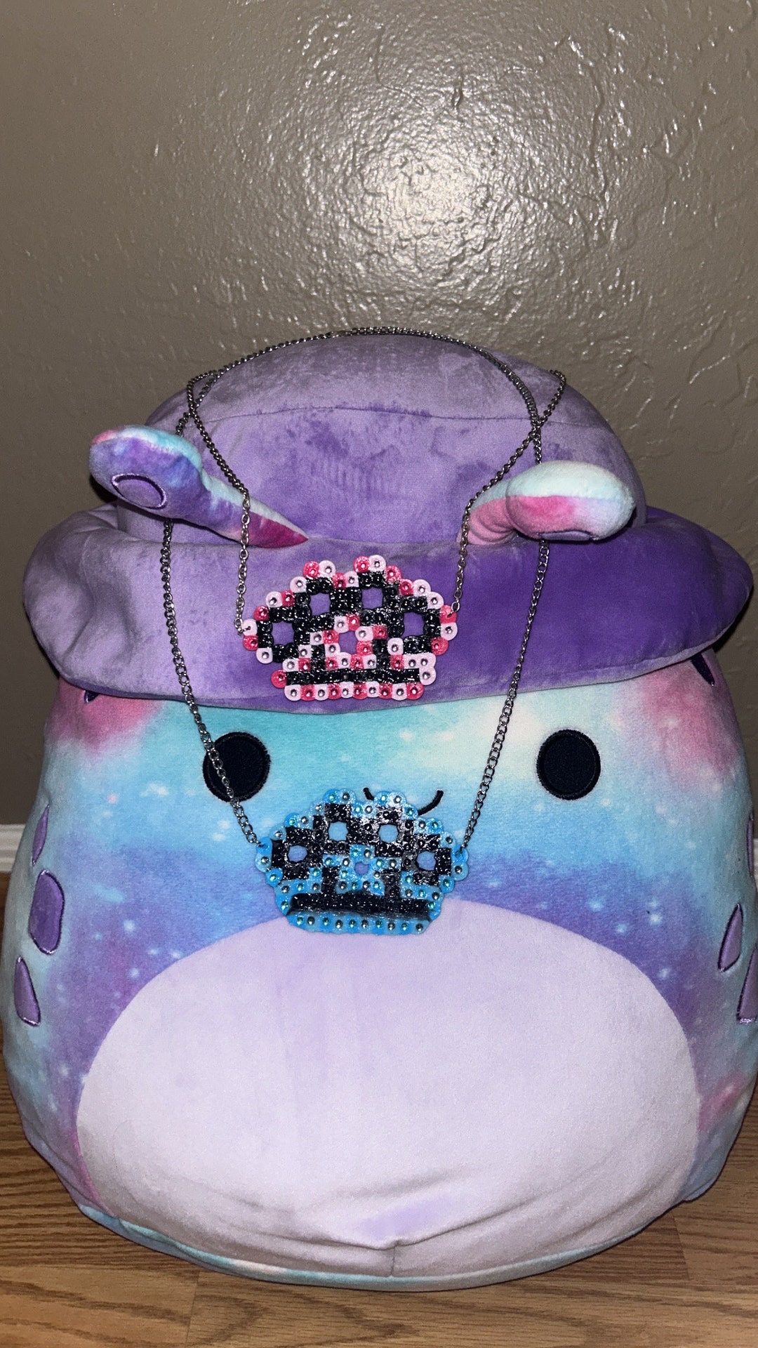 Brass Knuckles Bedazzled Perler Bead Necklace - Etsy