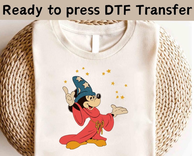Disney Fantasia Sorcerer Mickey Mouse DTF Transfer, Mickey Fantasmic ...
