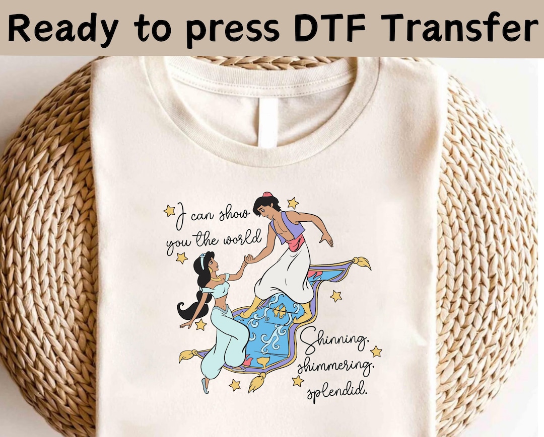 Disney Princess Jasmine Dtf,disney Aladdin and Jasmine Tee,disney ...