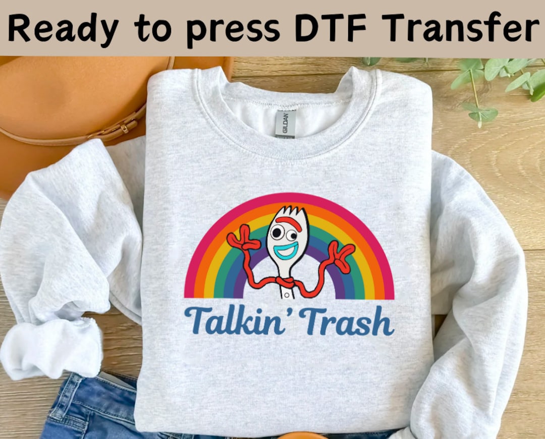 Disney Pixar Toy Story Forky Talking Trash DTF Transfer, Toy Story DTF ...