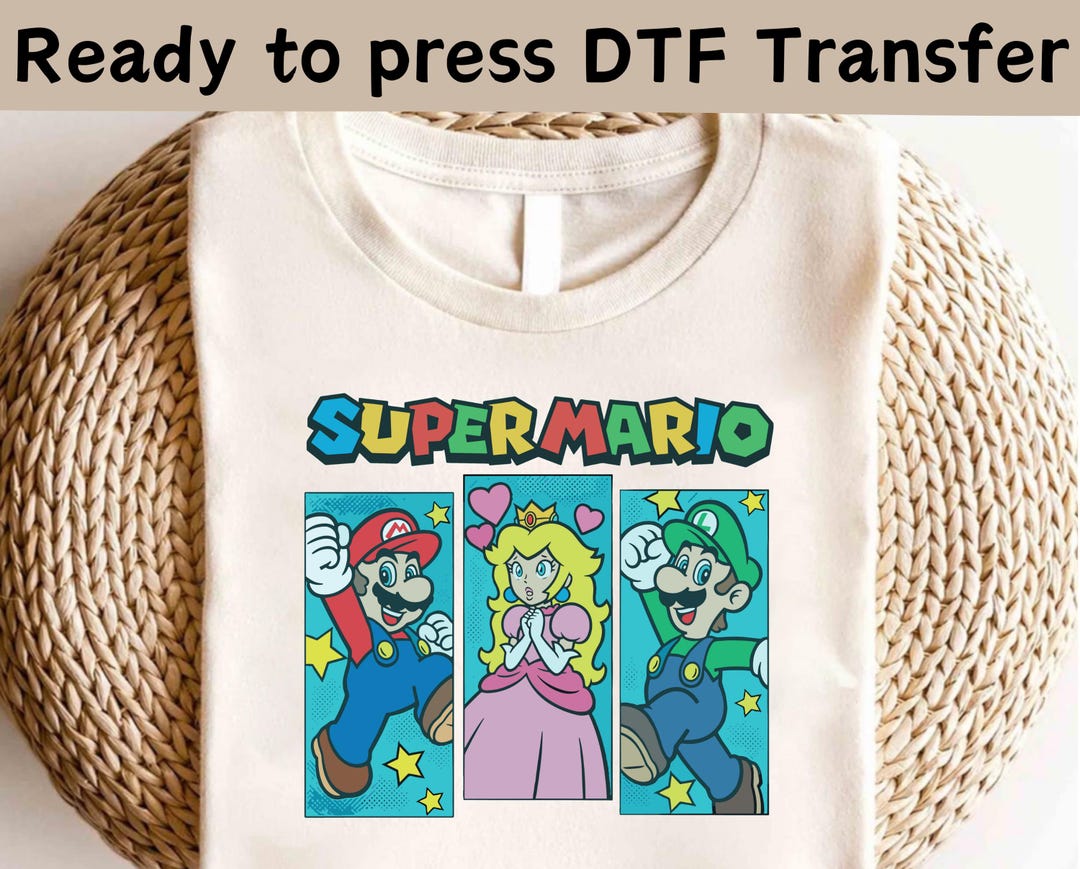 Super Mario Friends DTF Transfer, Super Mario Character Dtf,super Mario ...