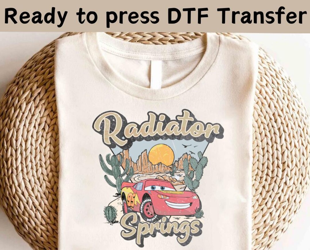 Disney Lightning Mcqueen Radiator Spring DTF, Disney Cars Radiator ...