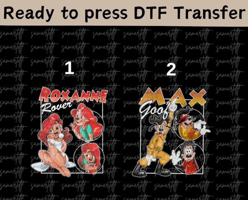 Disney Max & Roxanne Valentine DTF, Mickey and Friend DTF Transfer ...