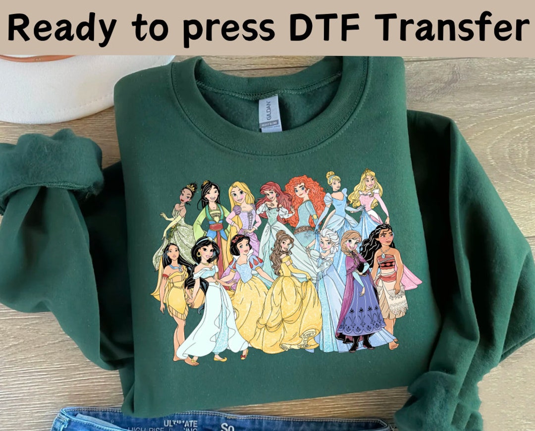 Disney Princess Characters DTF Transfer, Disneyland Princess Dtf,disney ...