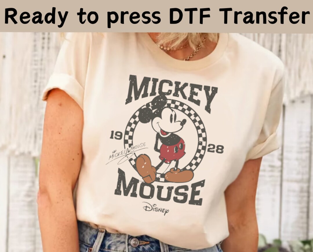 Retro Mickey Mouse DTF Transfer, Disney World Vintage Mickey DTF ...