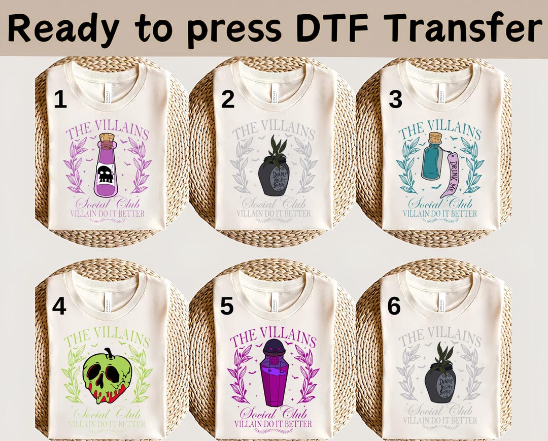 Disney Villains DTF, Disney Villains Characters Shirt,magic Kingdom Dtf,disney Villains Shirt ...