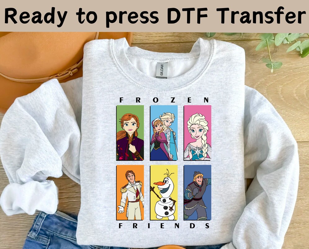 Disney Frozen Friends DTF, Elsa Anna Olaf Kristoff Sven Hans DTF ...
