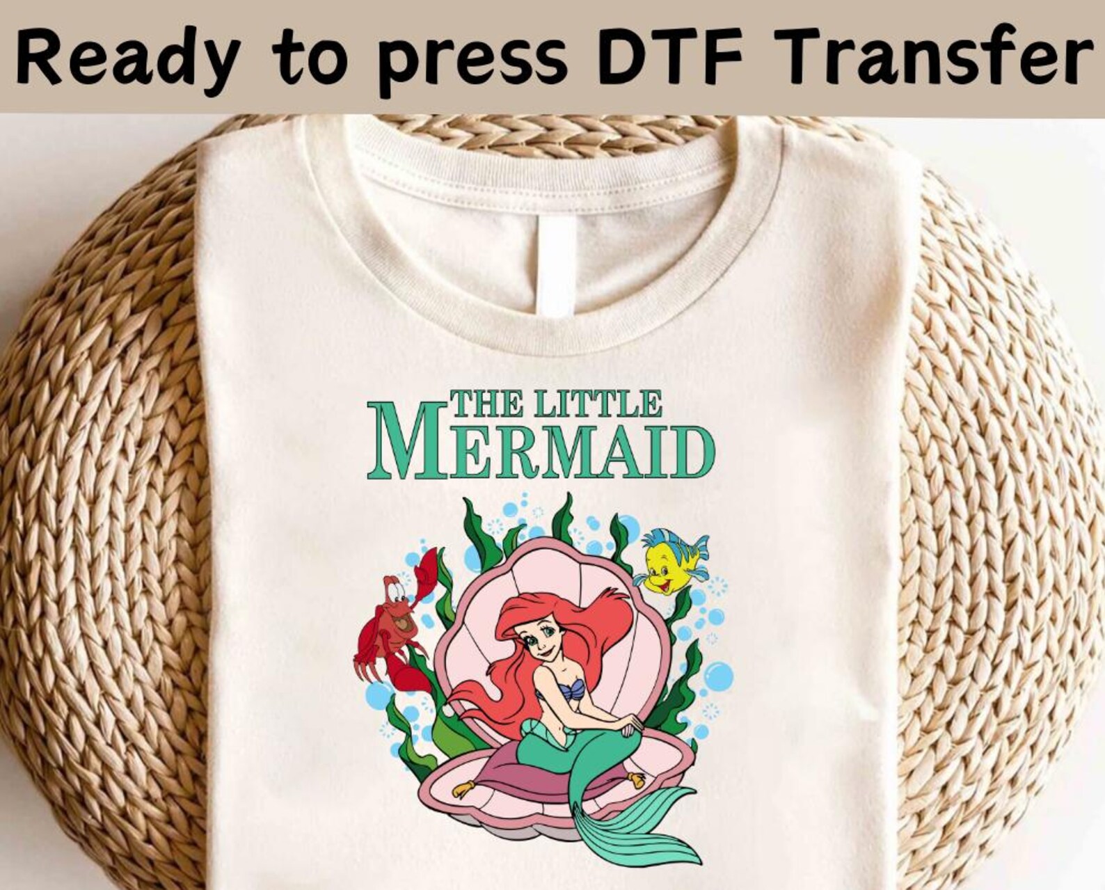 Disney the Little Mermaid DTF Transfer, Little Mermaid Ariel Shirt ...