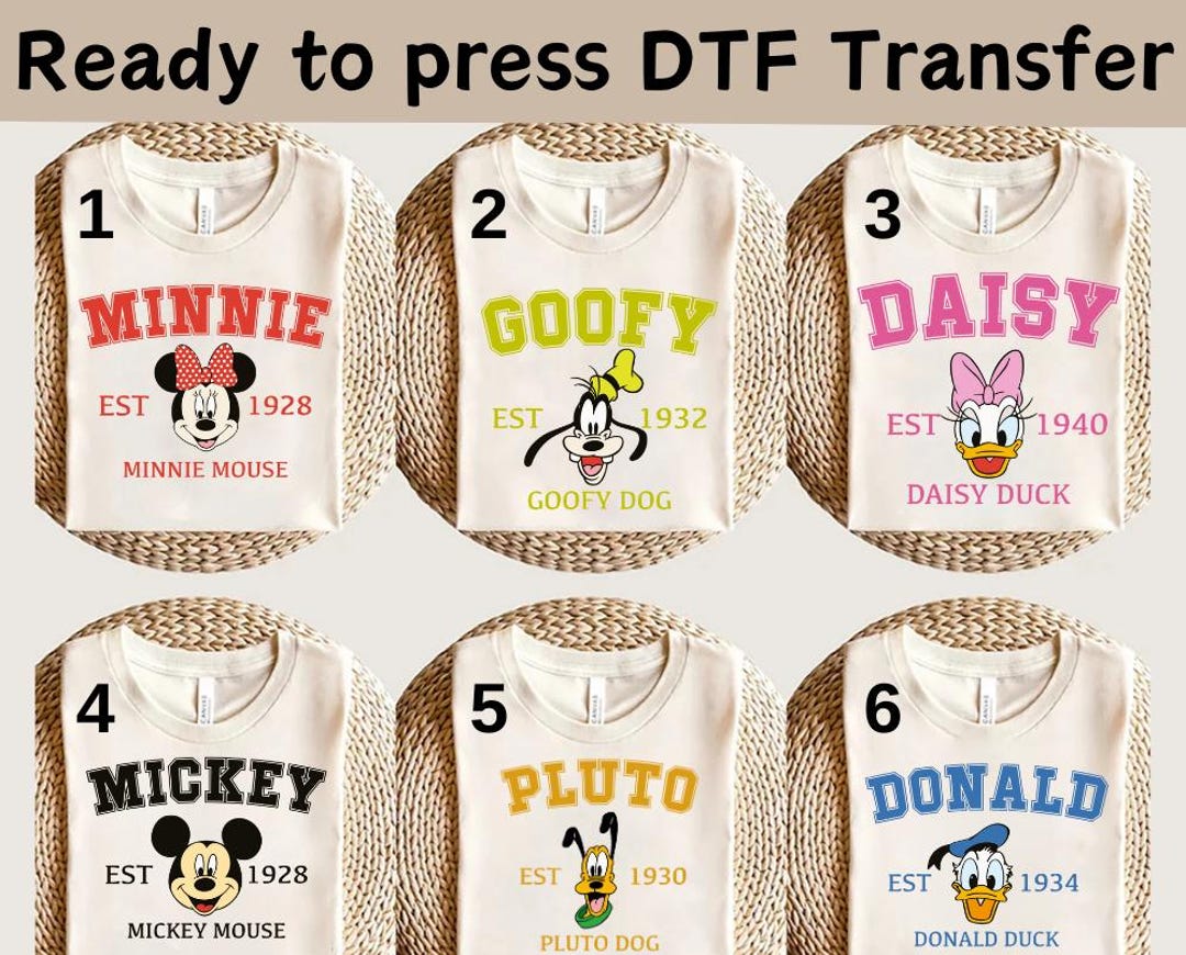 Disney Mickey and Friends Custom Characters DTF, Disney Mickey DTF ...