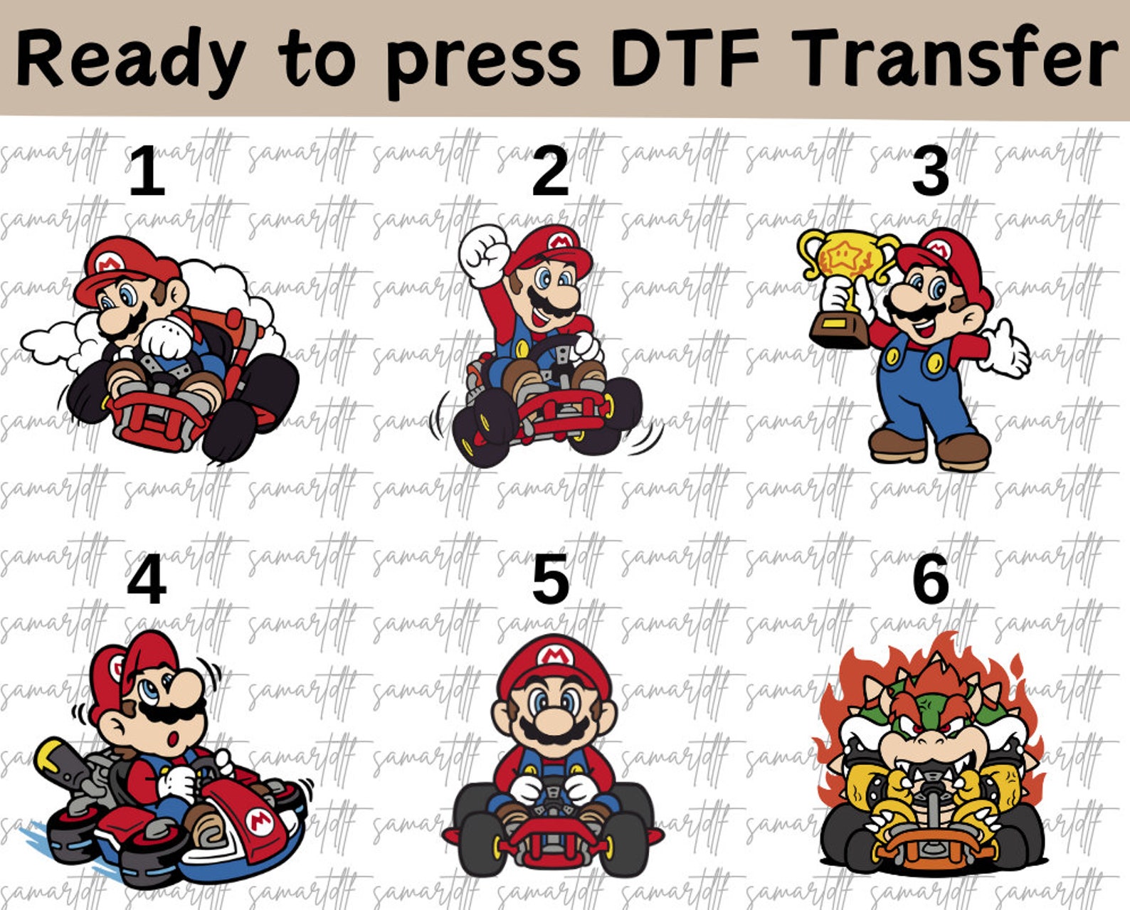 Super Mario Friends DTF Transfer,super Mario Character DTF Transfer ...