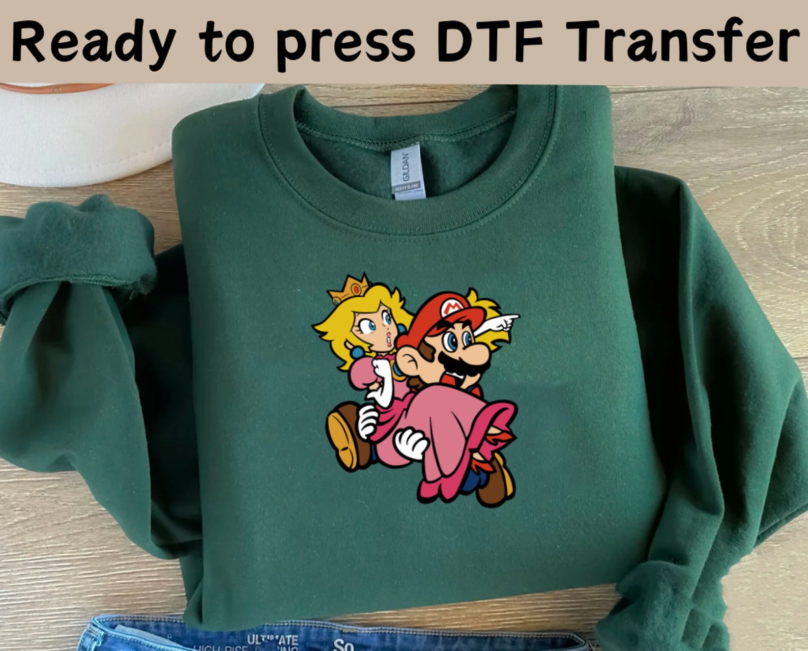 Super Mario Princess Peach DTF Transfer,princess Peach DTF Transfer ...