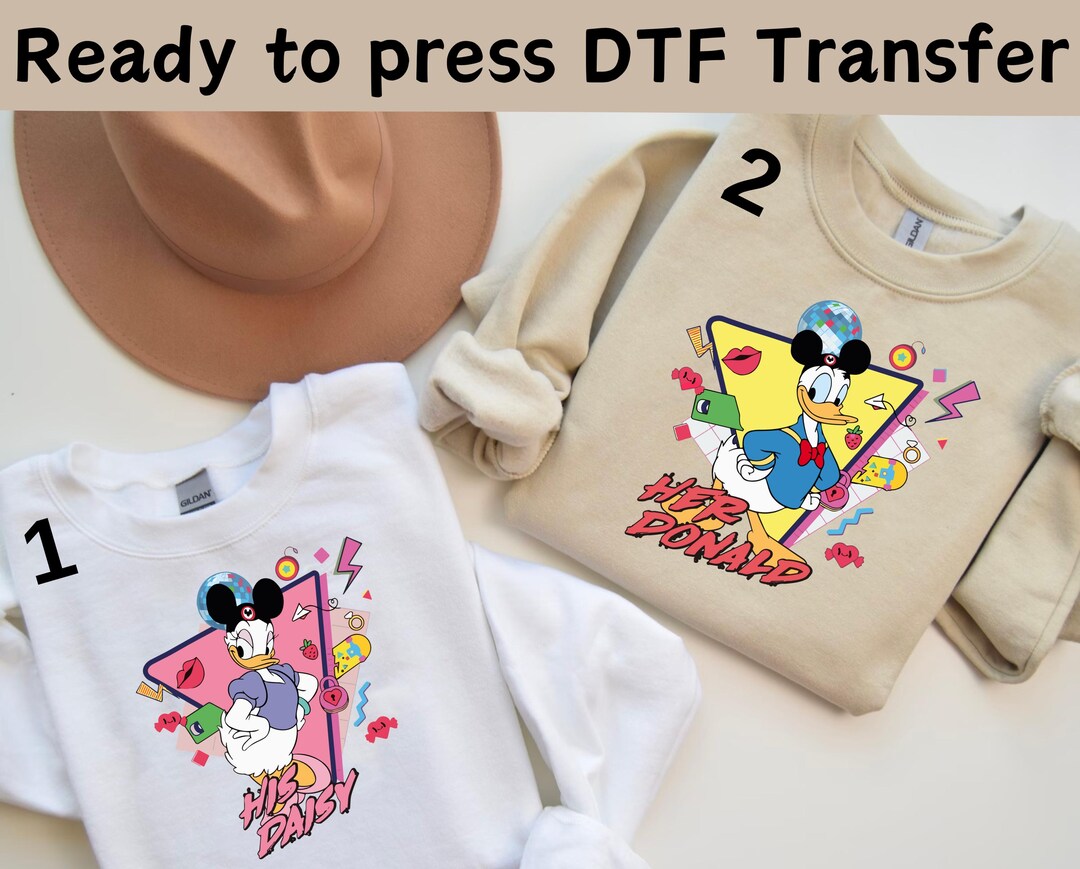 Disney His Daisy & Her Donald Duck Valentine Dtf,disney Couple Dtf ...