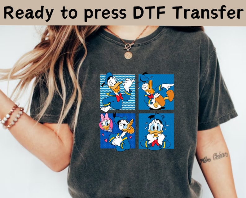 Retro Mickey Donald Duck DTF Transfer, Disney World Vintage Mickey DTF, Daisy Duck DTF Transfers ...