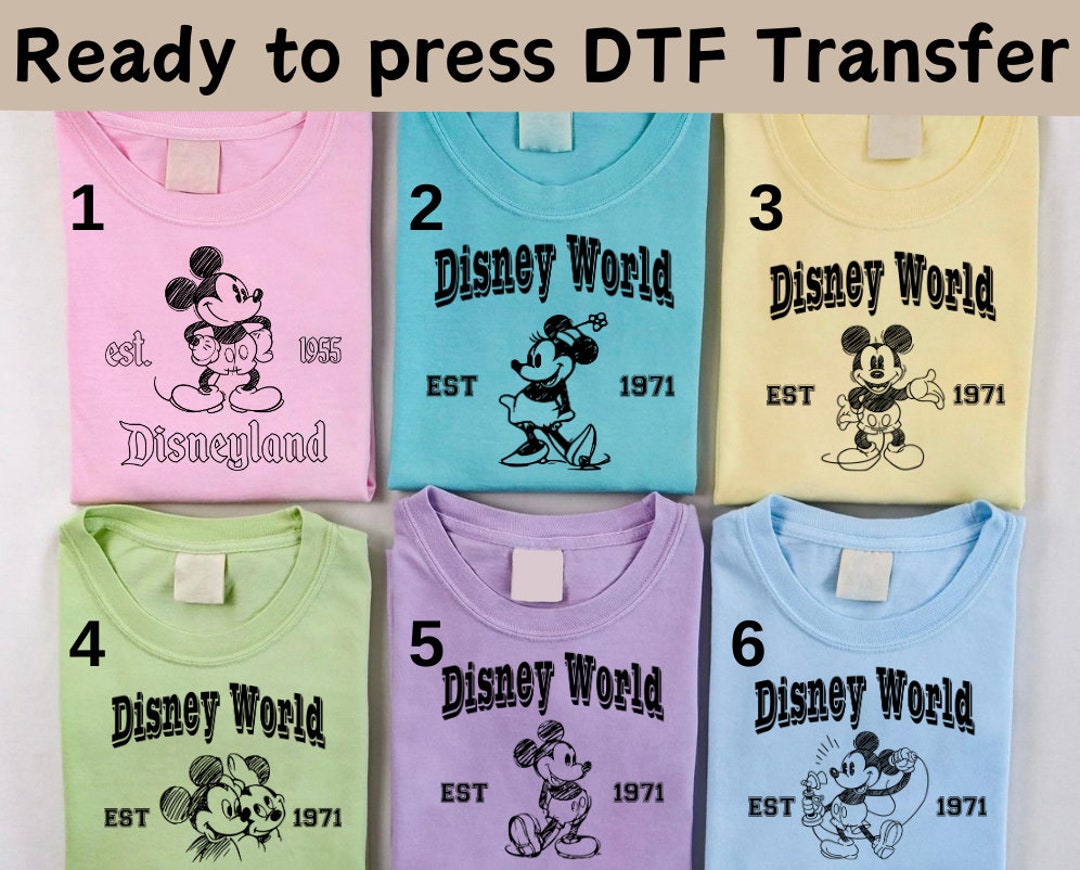 Disney Mickey and Friends Checkered Characters DTF, Classic Mickey DTF ...