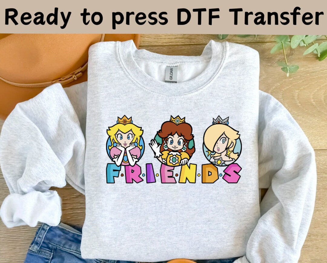 Super Mario Princess Peach Friends DTF Transfer,princess Peach DTF ...