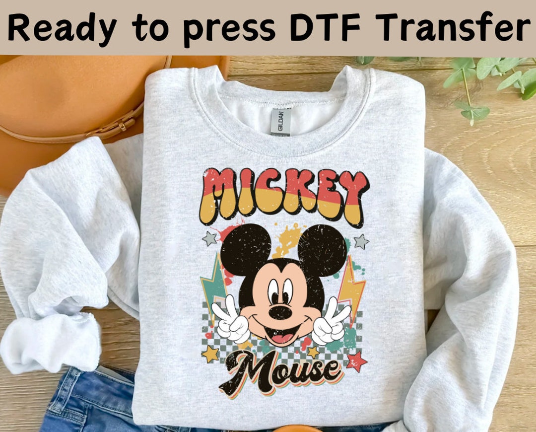 Retro Mickey Mouse DTF Transfer, Disney World Vintage Mickey DTF ...