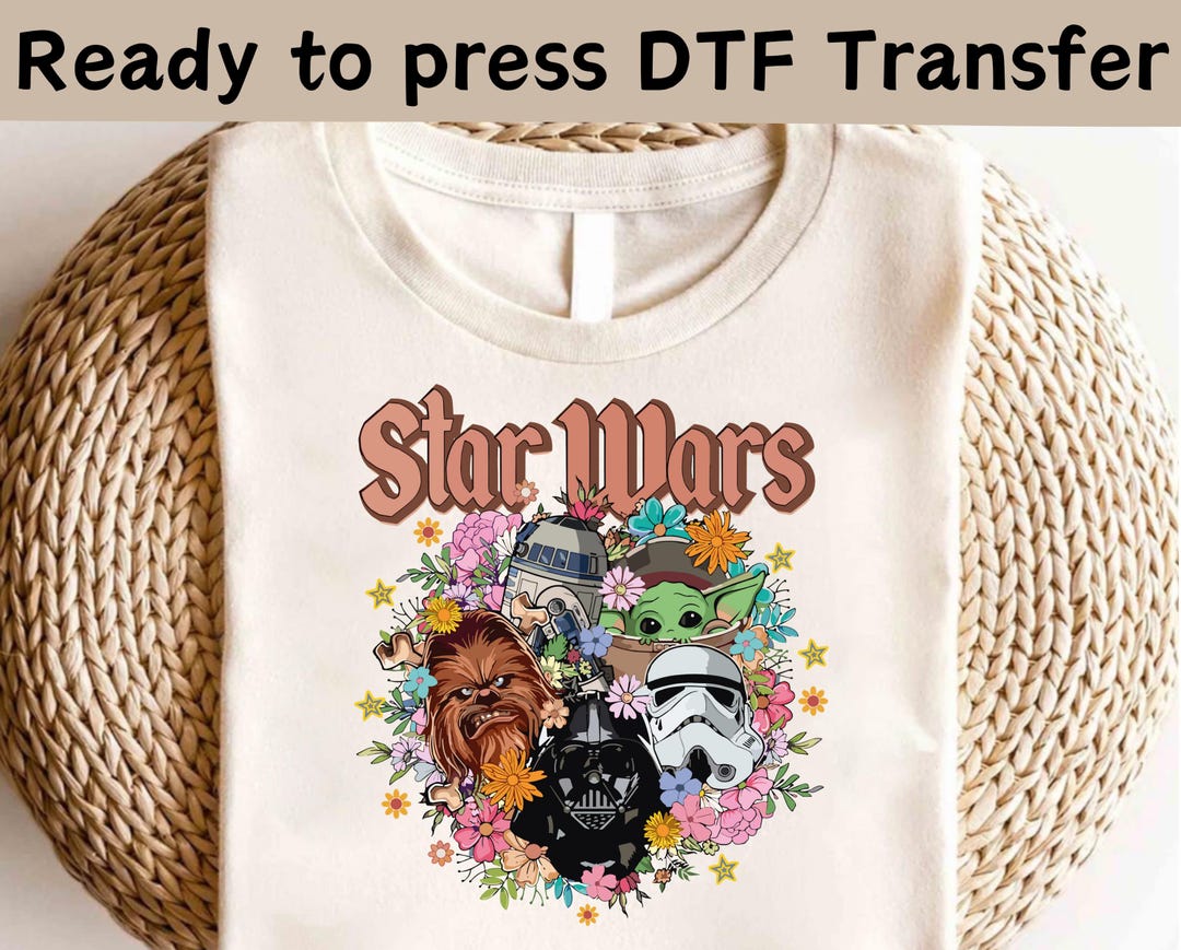 Disney Star Wars Character Flower DTF, Disney Star Wars Group DTF ...