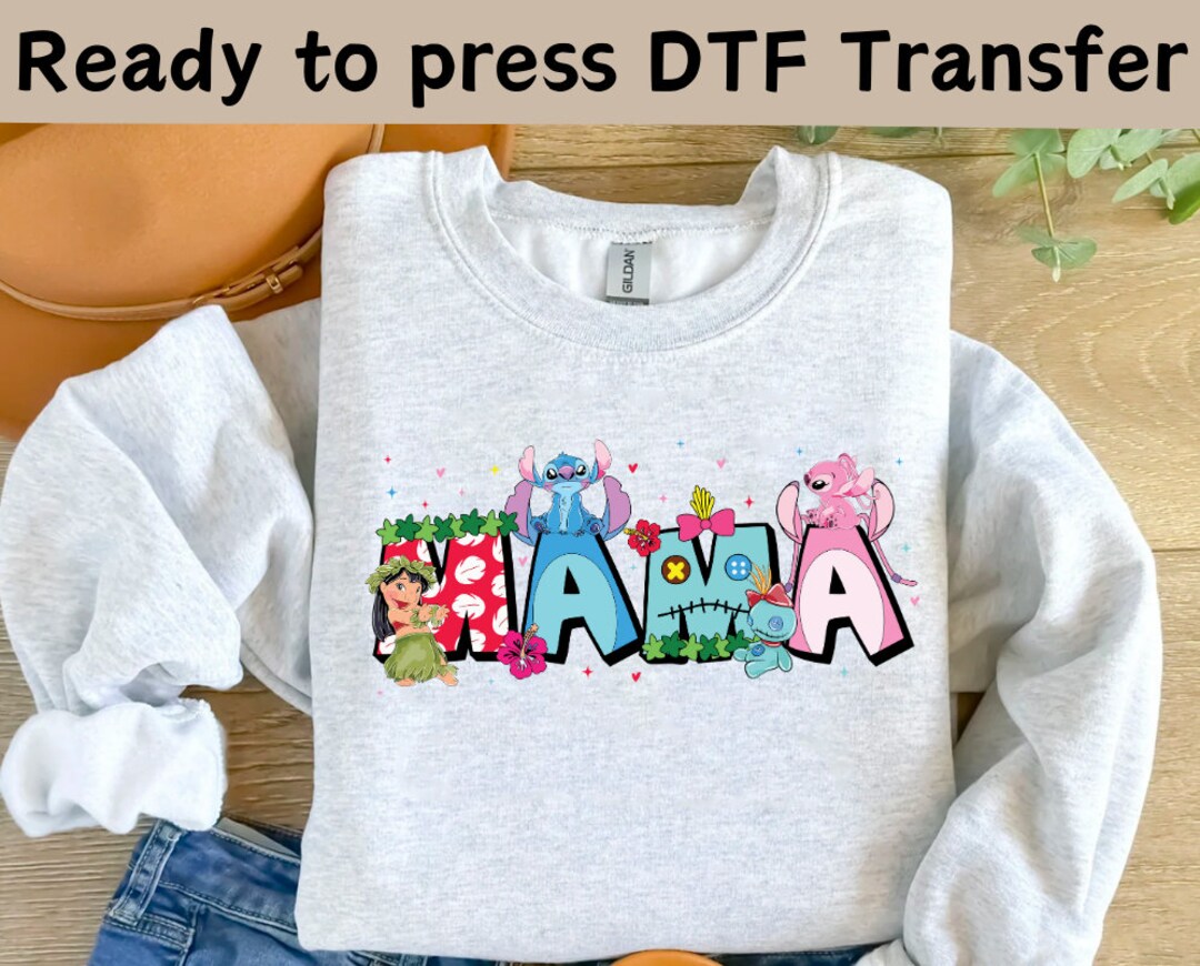 Disney Stitch and Lilo Mama DTF Transfer, Lilo and Stitch Mama Shirt ...