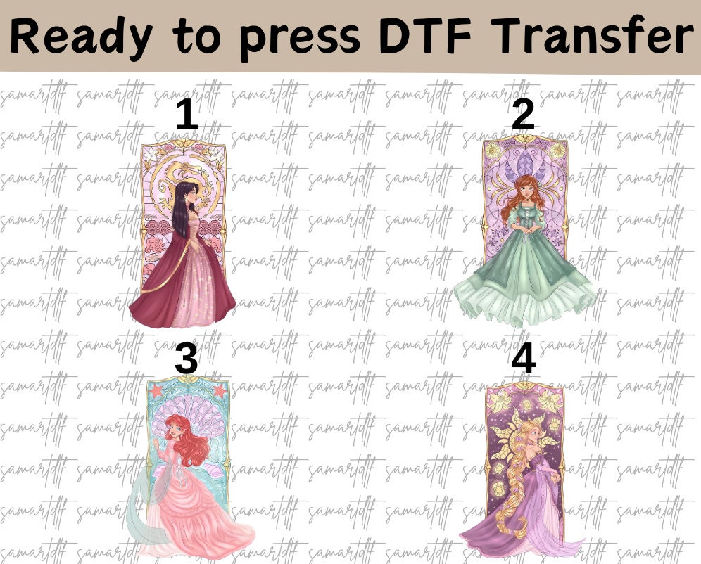 Disney Princess Characters Group DTF Transfer,disney WDW Princess ...