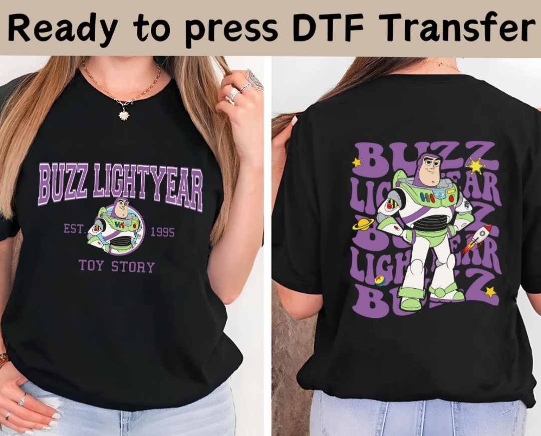 Two-sided Toy Story Buzz Lightyear DTF Transfer, Disney World Toy Story ...