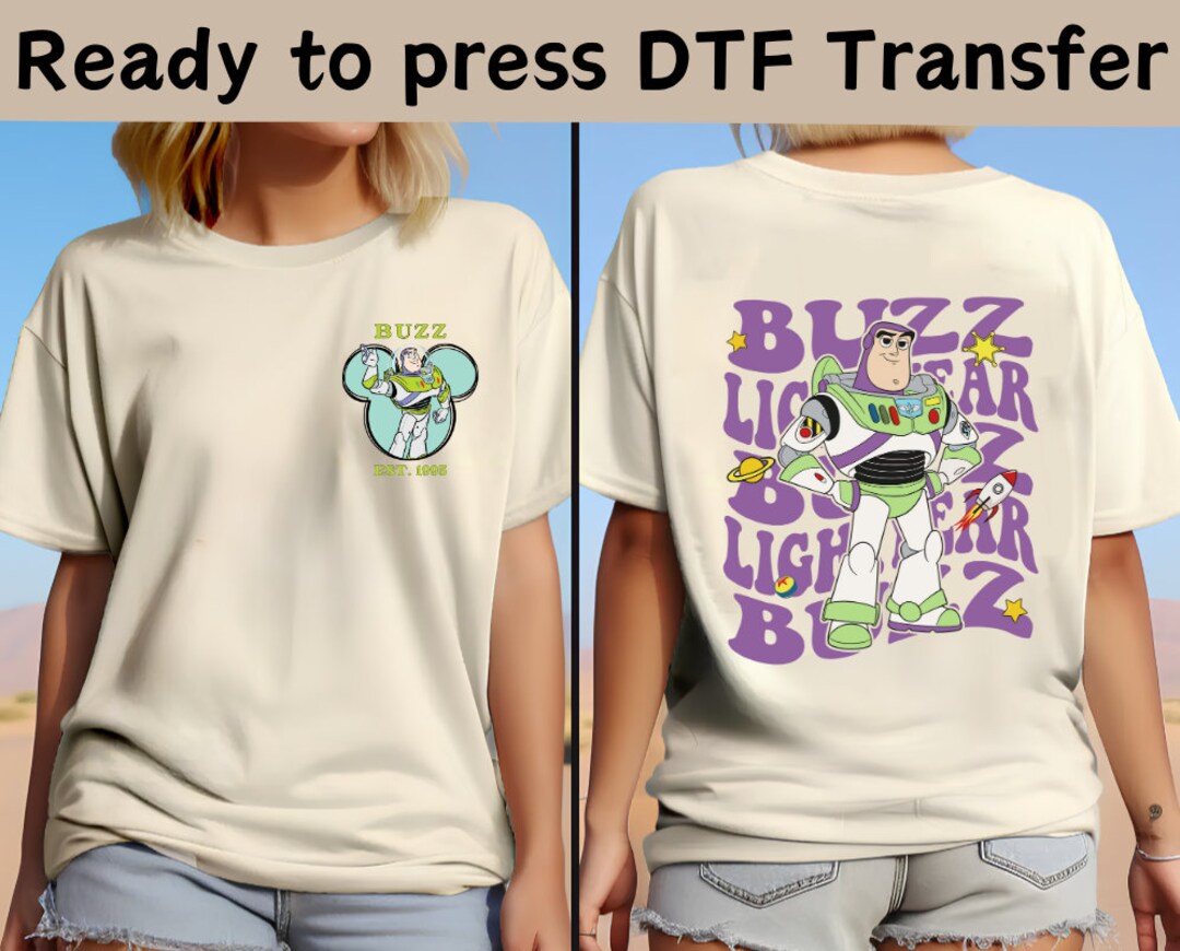 Two-sided Toy Story Buzz Lightyear DTF Transfer, Disney World Toy Story ...