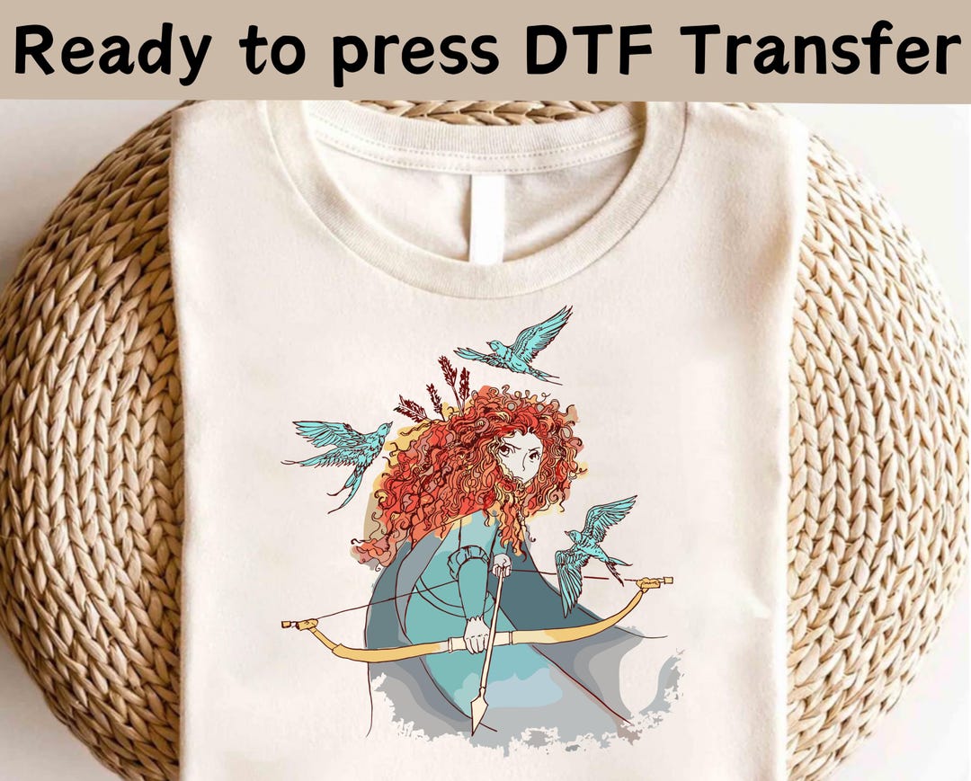 Disney Brave Merida Princess Watercolor Sketch Portrait DTF, Princess ...