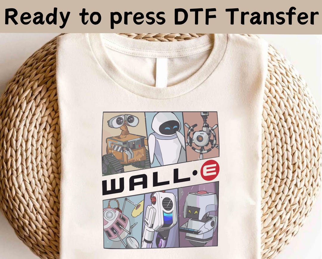 Retro Disney Pixar Wall-e Portrait DTF, Disney Wall-e & Eve Couple DTF ...