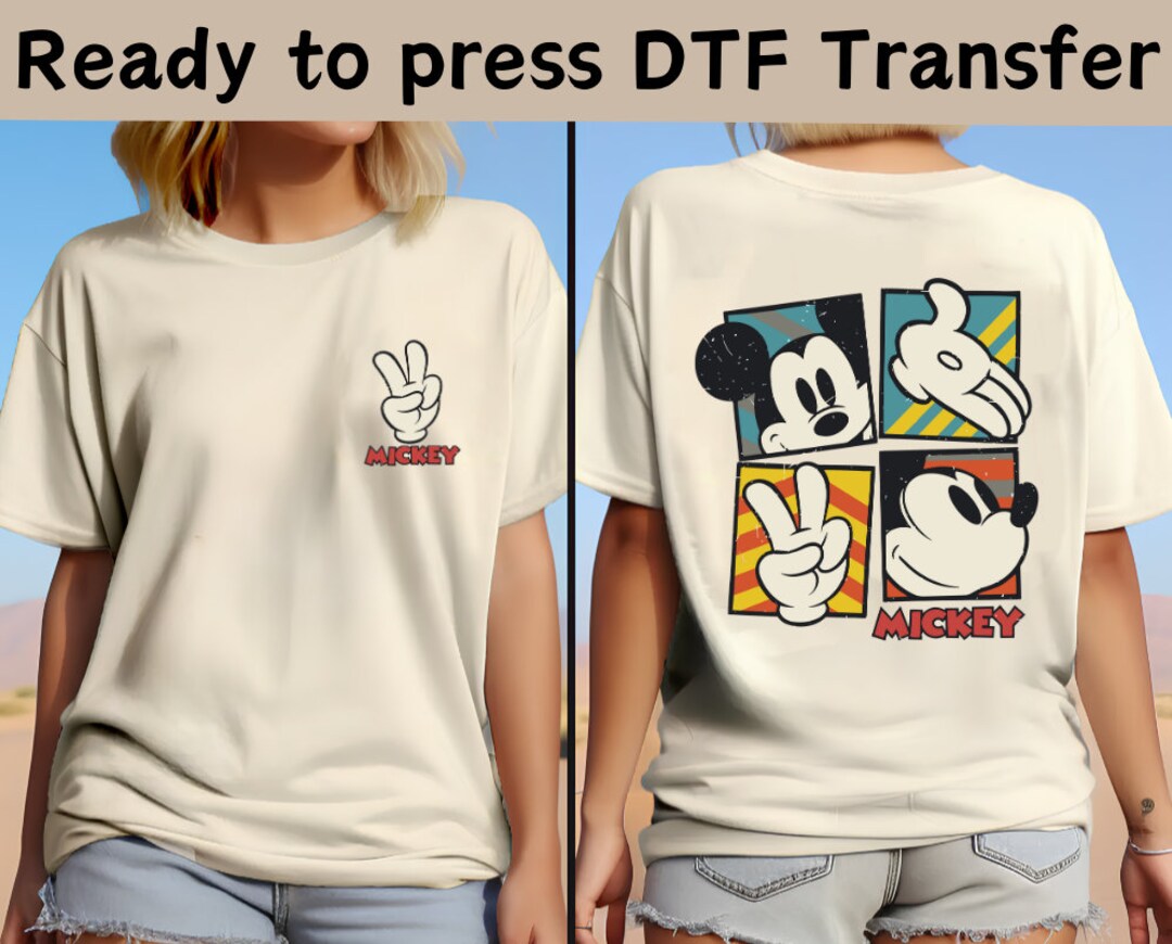 Disney Mickey Mouse Two-sided DTF Transfer, Disney Funny Mickey DTF ...