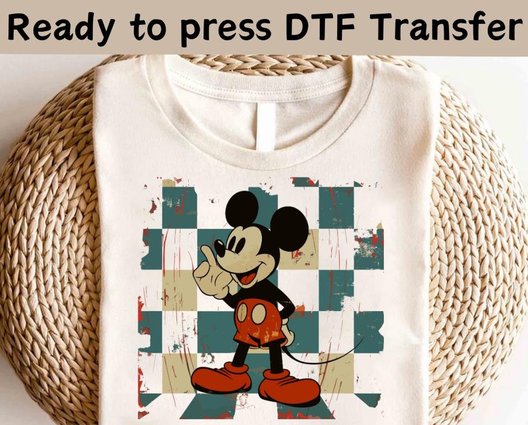 Retro Mickey Mouse DTF Transfer, Disney World Vintage Mickey DTF ...