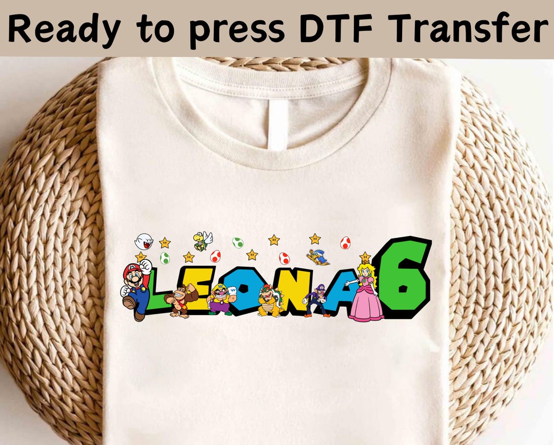 Super Mario Custom Name DTF, Super Mario Character DTF, Super Mario ...