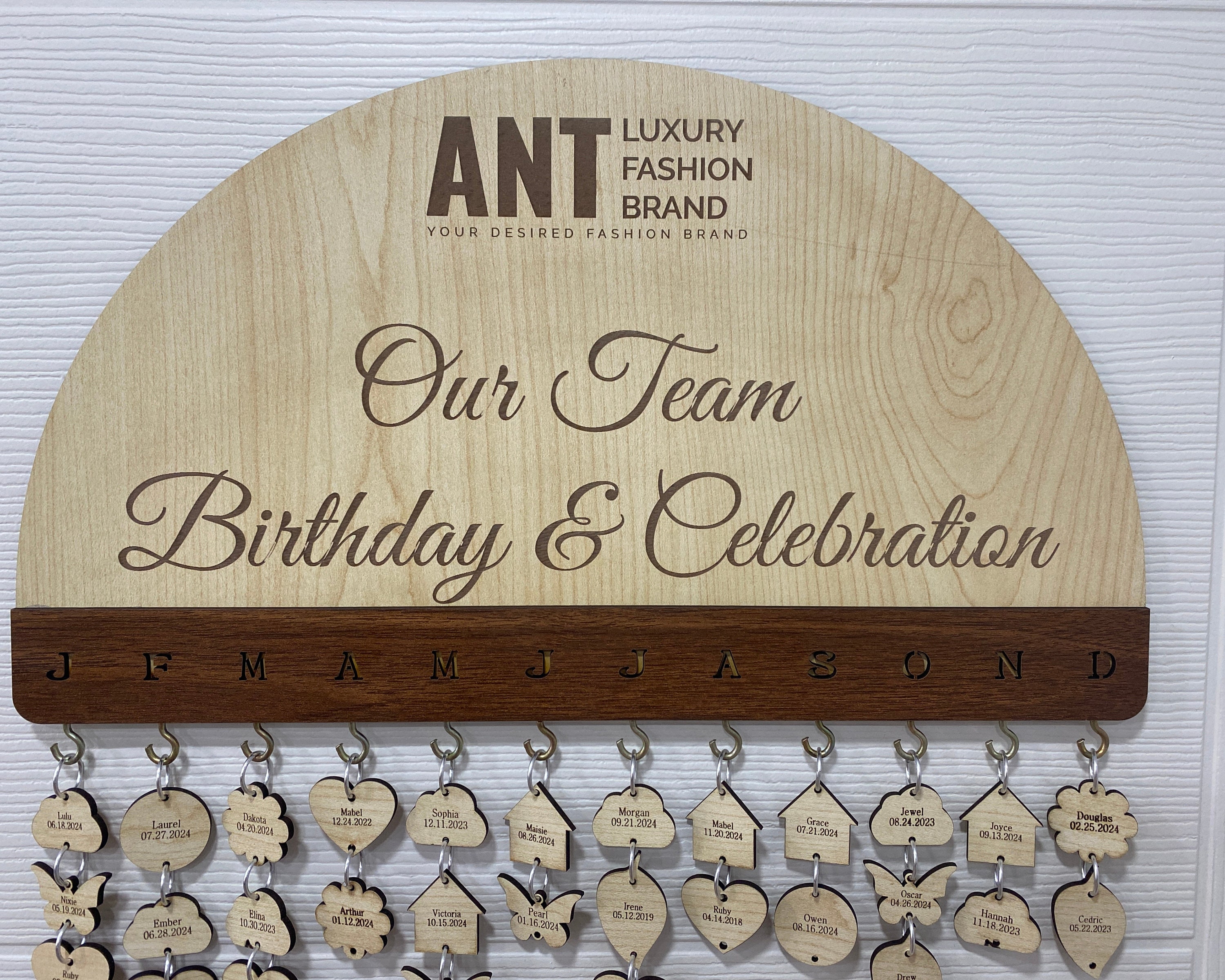 Staff Birthday Board With Company Logo, Wood Birthday Calender, Durable ...