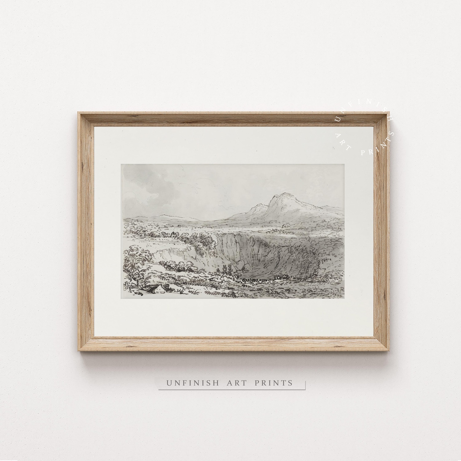 Antique Etchings Gallery Set of 4| Vintage Landscape Drawing Collection ...