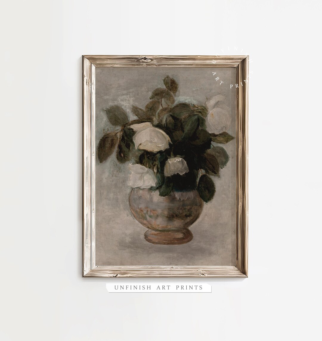 Neutral Still Life Roses Painting | Vintage Botanical Print | PRINTABLE ...