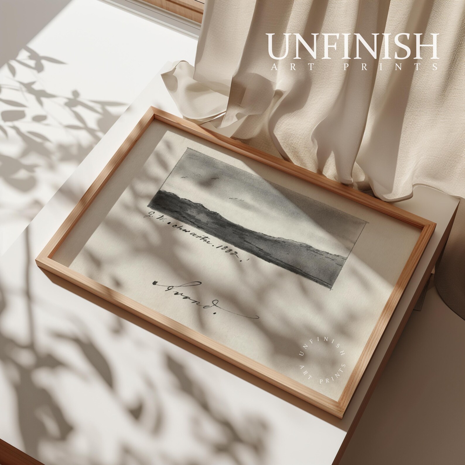 Neutral Landscape Drawing | Minimalist Sketch Print | Neutral Wall Art ...