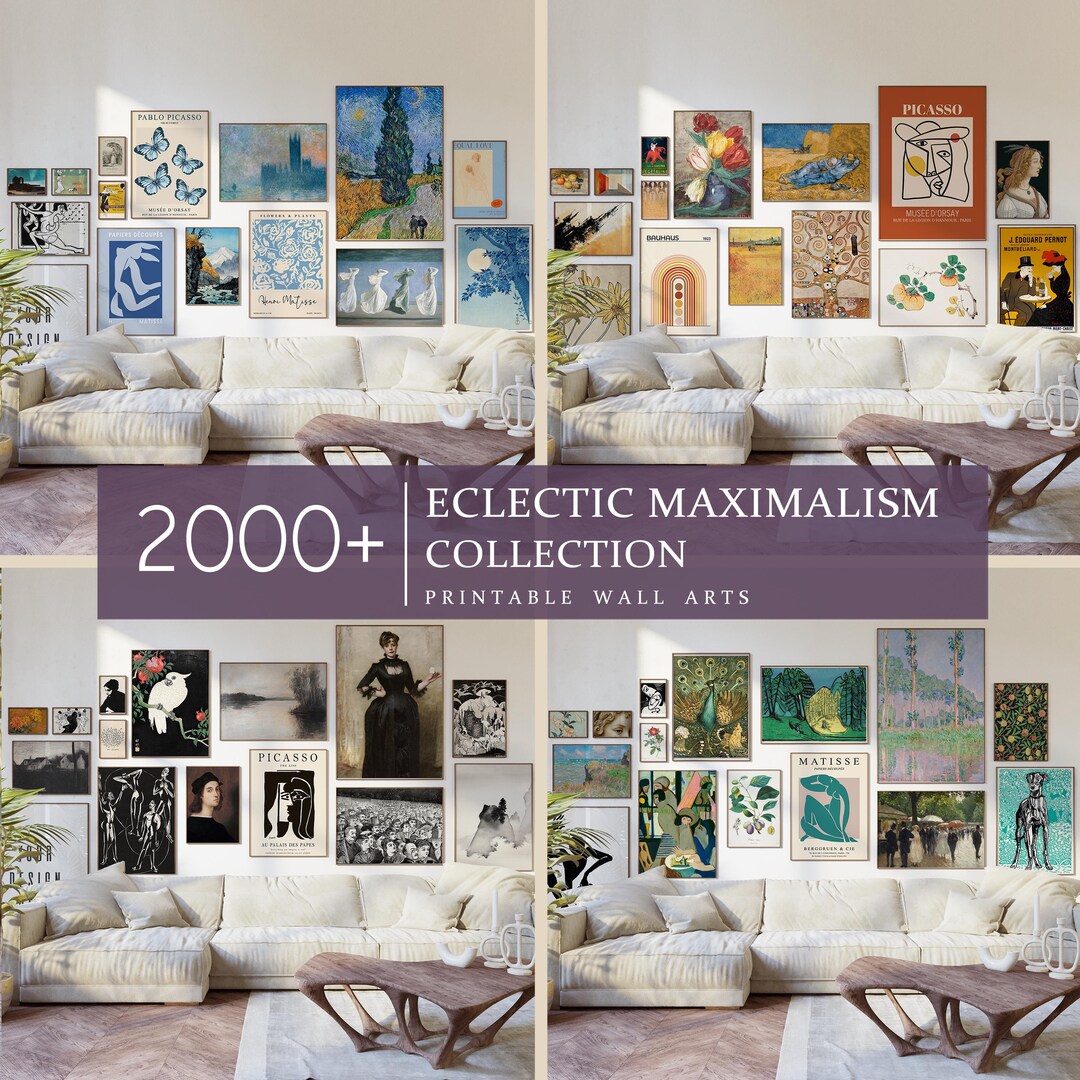 2000+ Prints Bundle Eclectic Wall Art Vintage Gallery Set, Maximalist ...