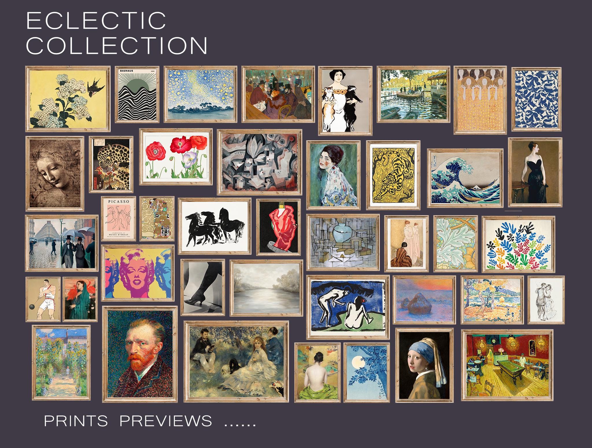 2000+ Prints Bundle Eclectic Wall Art Vintage Gallery Set, Maximalist ...