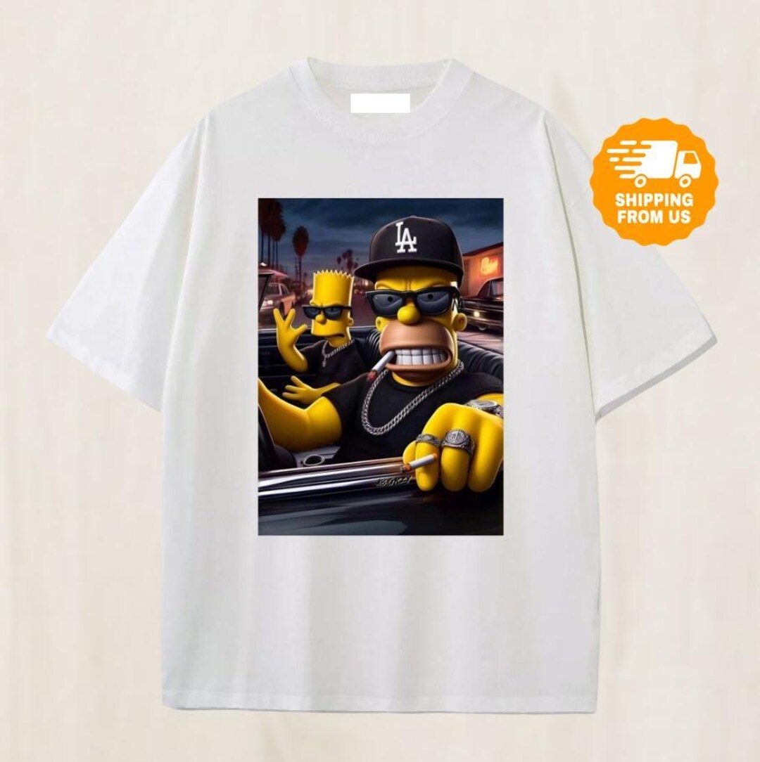 Gangsta Simpsons Comfort Colors, Homer Bart Tee Shirt, Cartoon Movie ...