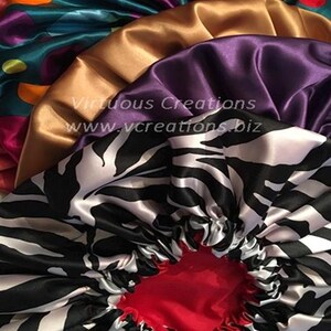 Satin Lined Jumbo Shower Cap Bonnet, Waterproof, Water Resistant, Black ...