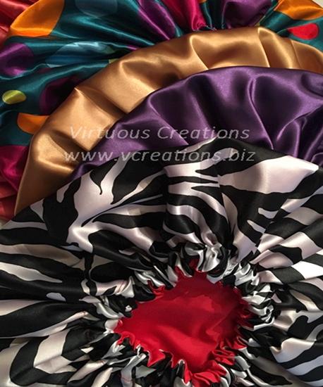Satin Lined Jumbo Shower Cap Bonnet, Waterproof, Water Resistant, Black ...