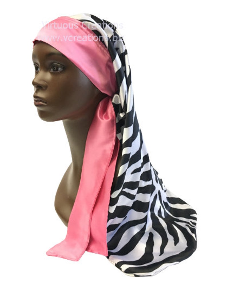 Extra Long Satin Braid Locs Bonnet- Single Layered With Long Ties ...