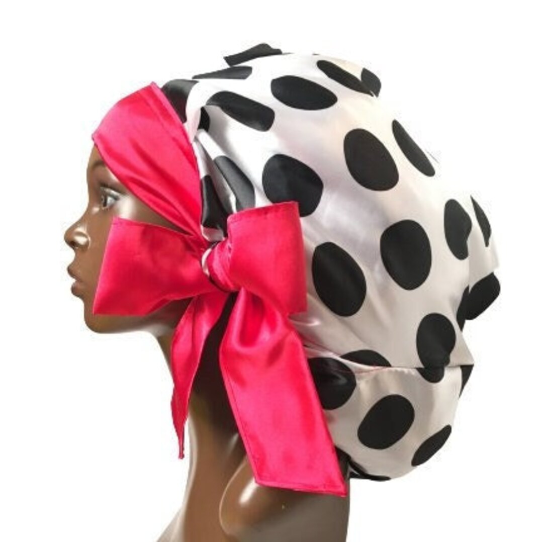Satin Braid Locs Sleep Bonnet Cap, Scarf, Single Layered With Long ...