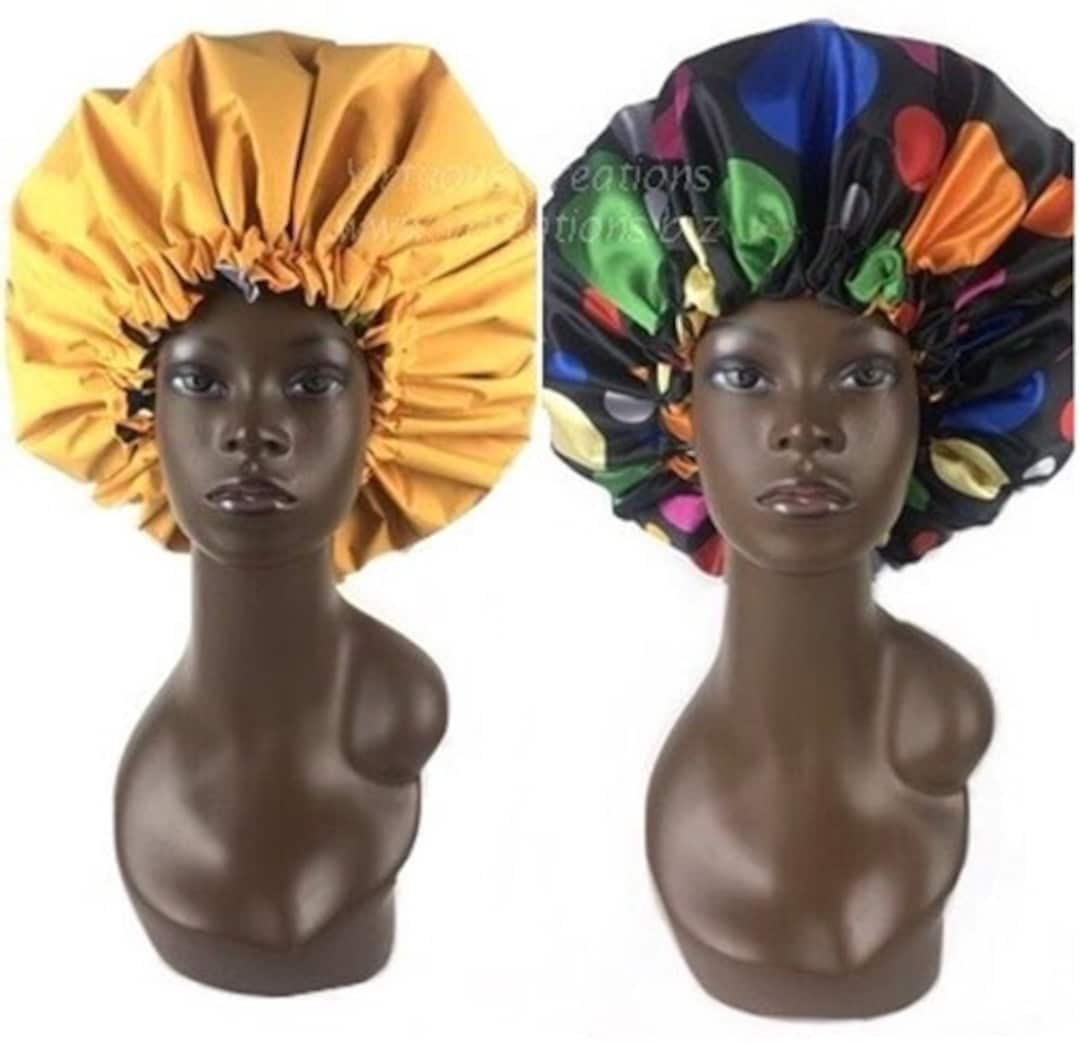 Extra Large Jumbo Satin Lined Shower Cap, Bath and Hair Spa Hair Care ...