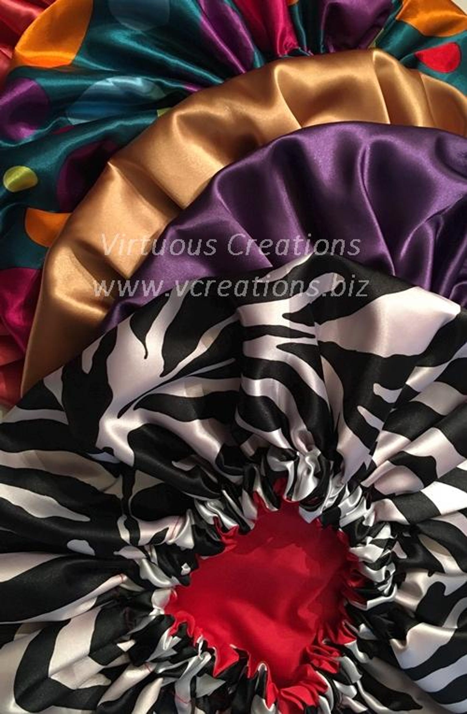 Satin Lined Shower Bonnet- Shower Cap-extra Large- Jumbo - XLG Bath Spa ...