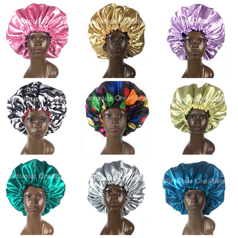Satin Lined Shower Bonnet- Shower Cap-extra Large- Jumbo - XLG Bath Spa ...