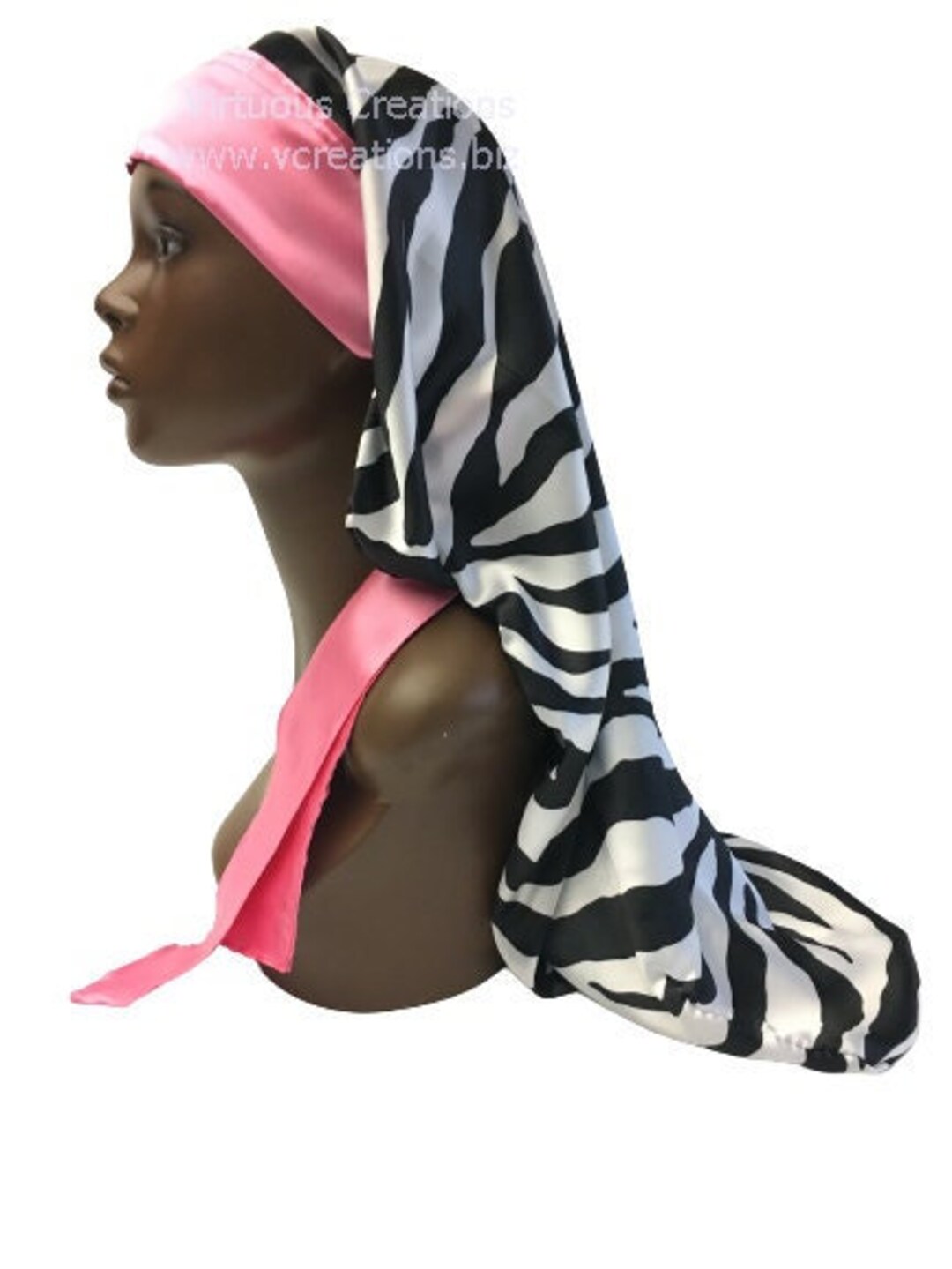 Extra Long Satin Braid Locs Bonnet Single Layered With Long Ties ...