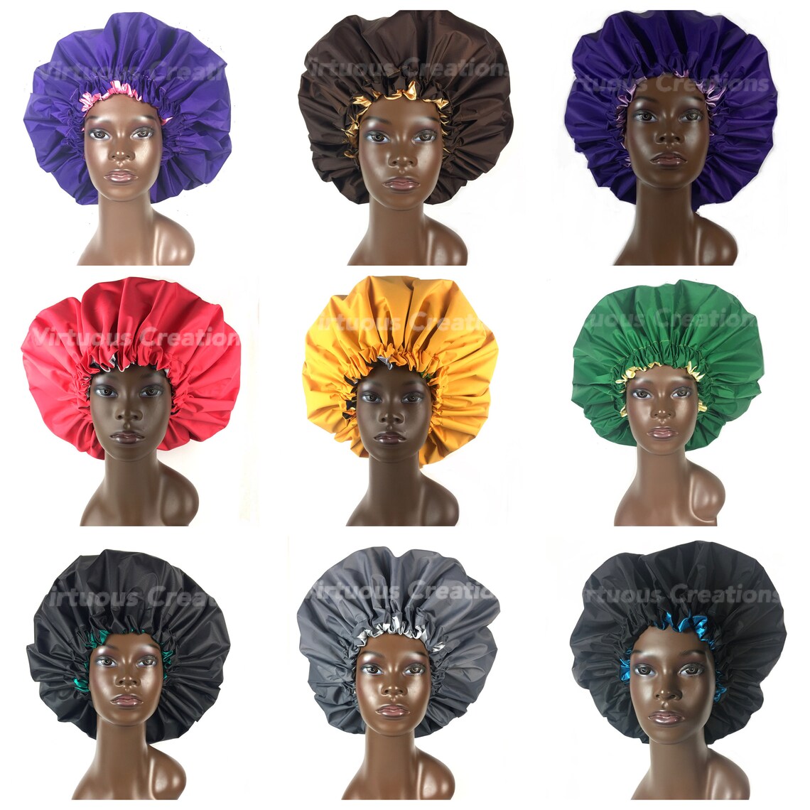 Satin Lined Shower Bonnet- Shower Cap-extra Large- Jumbo - XLG Bath Spa ...